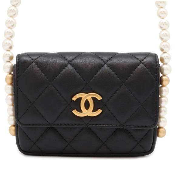 CHANEL | Bags | Chanel Fake Pearl Matelasse Coco Mark Lambskin Shoulder ...